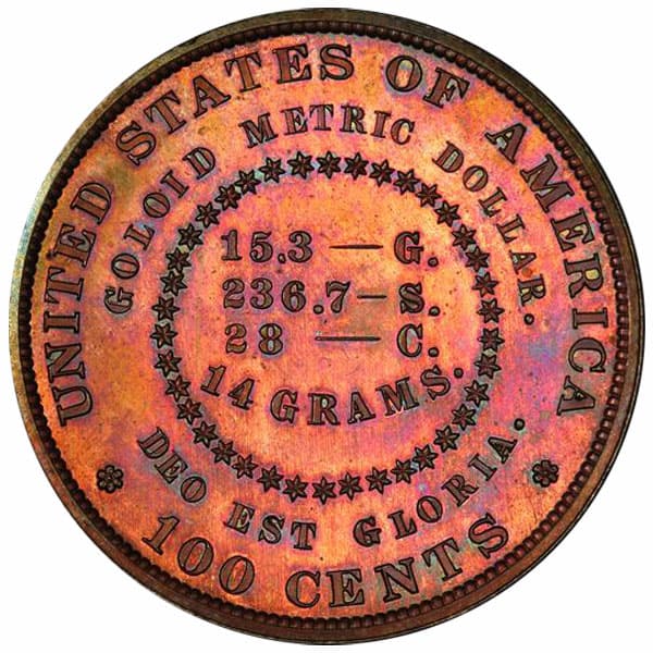 1879 Pattern Goloid $1 PCGS 13160558 • Coin Rarities Online
