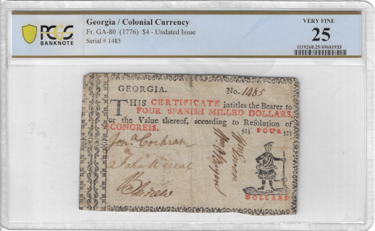 (1776) Georgia $4 PCGS 49681933 • Coin Rarities Online